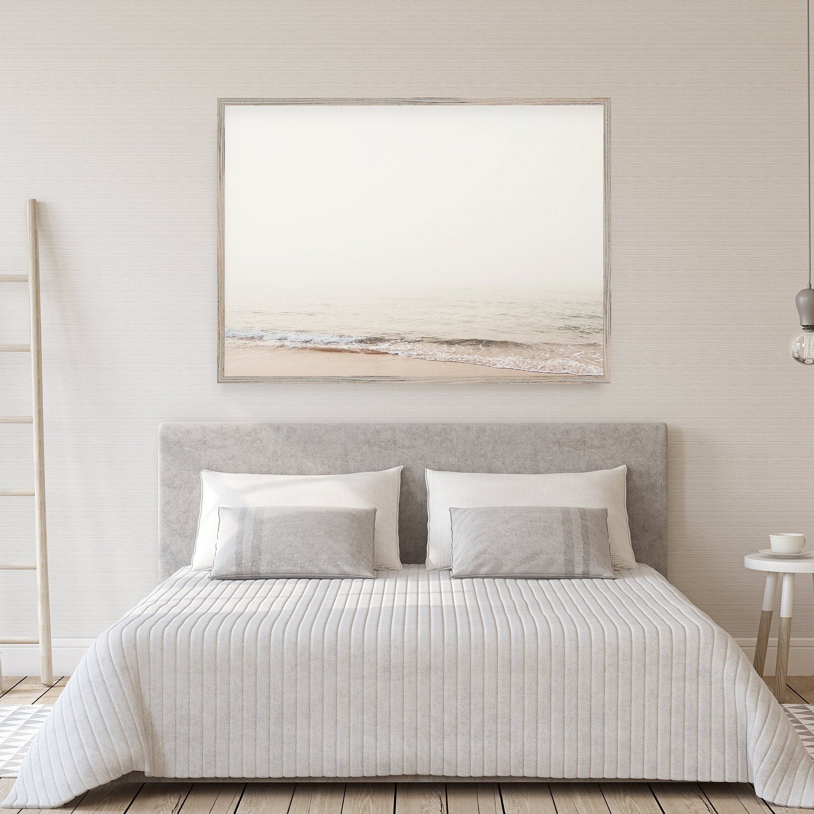 Beach Sunset Wall Art, Coastal Summer Print, Ocean Waves, Pastel Sky ...