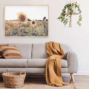 Sunflower Print, Sunflower Poster, Floral Wall Art, Boho Farmhouse ...