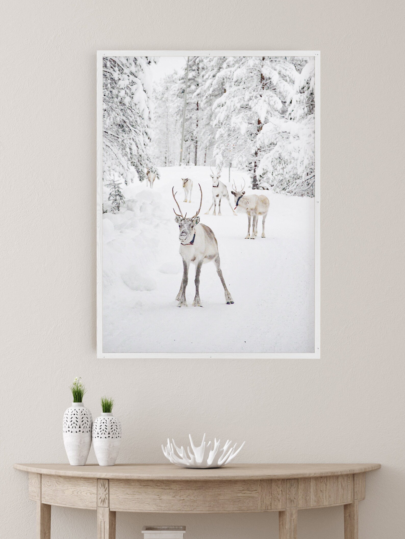 Reindeer Print, Farmhouse Decor, Christmas Print, Rustic Christmas ...