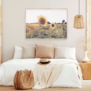 Sunflower Print, Sunflower Poster, Floral Wall Art, Boho Farmhouse ...