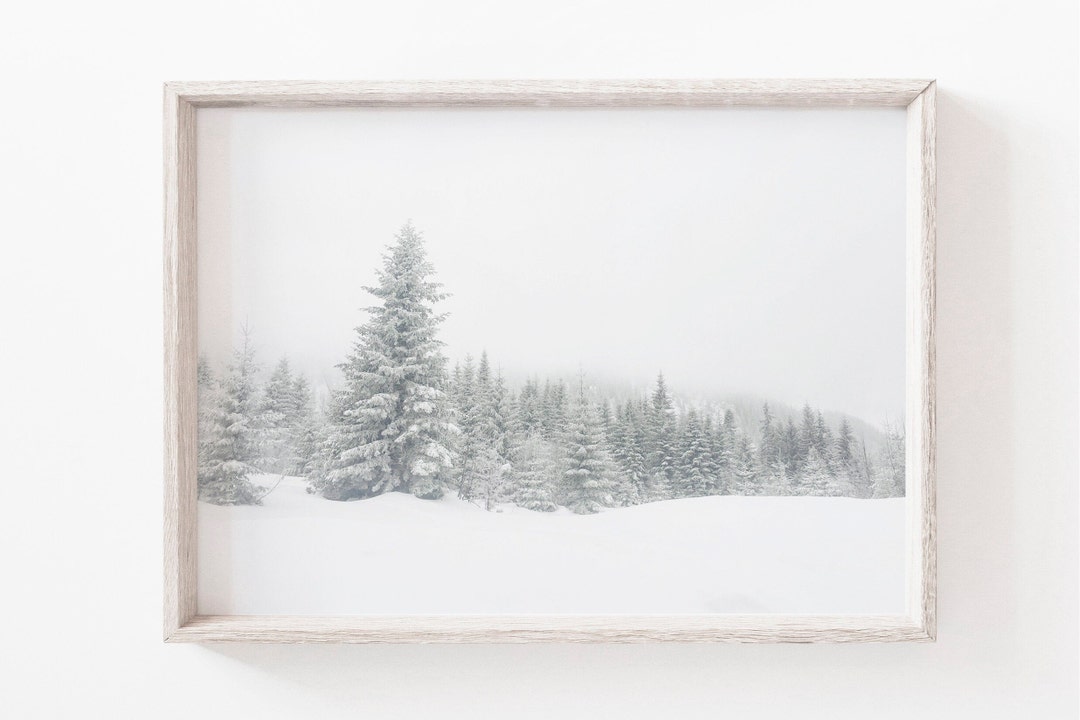 Winter Forest Print, Snowy Trees, Winter Wonderland Landscape ...