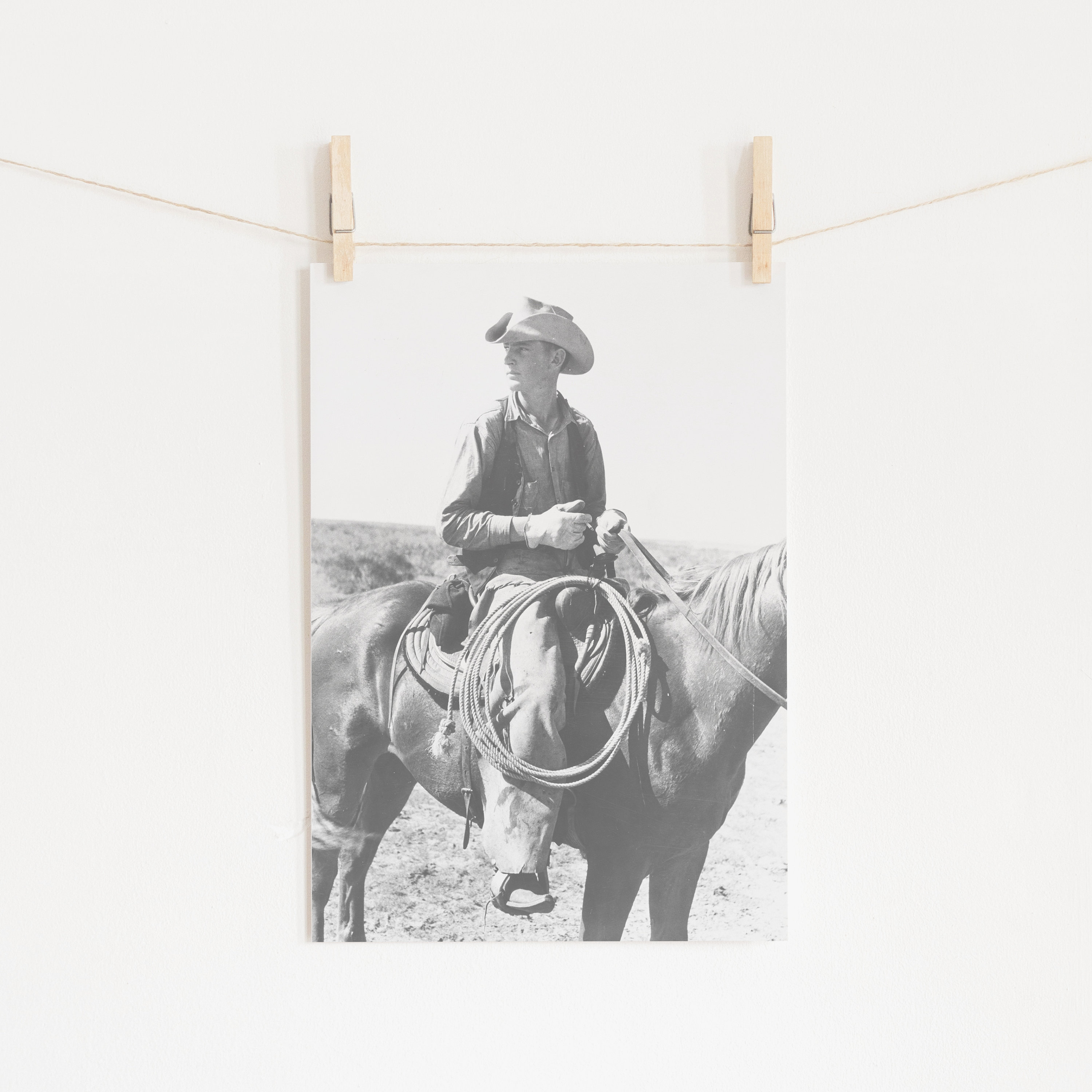 Rustic Cowboy Print Western Decor Vintage Cowboy Photo - Etsy