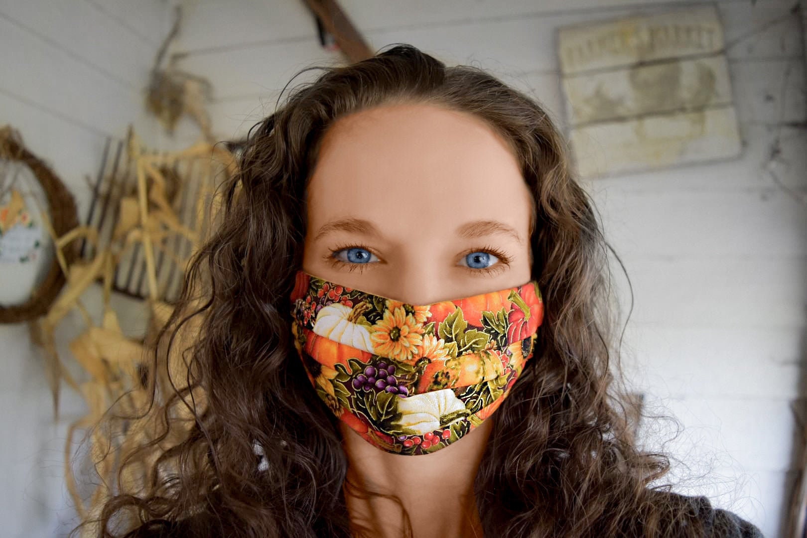 Harvest Face Mask Thanksgiving Mask Pumpkin Face Mask | Etsy