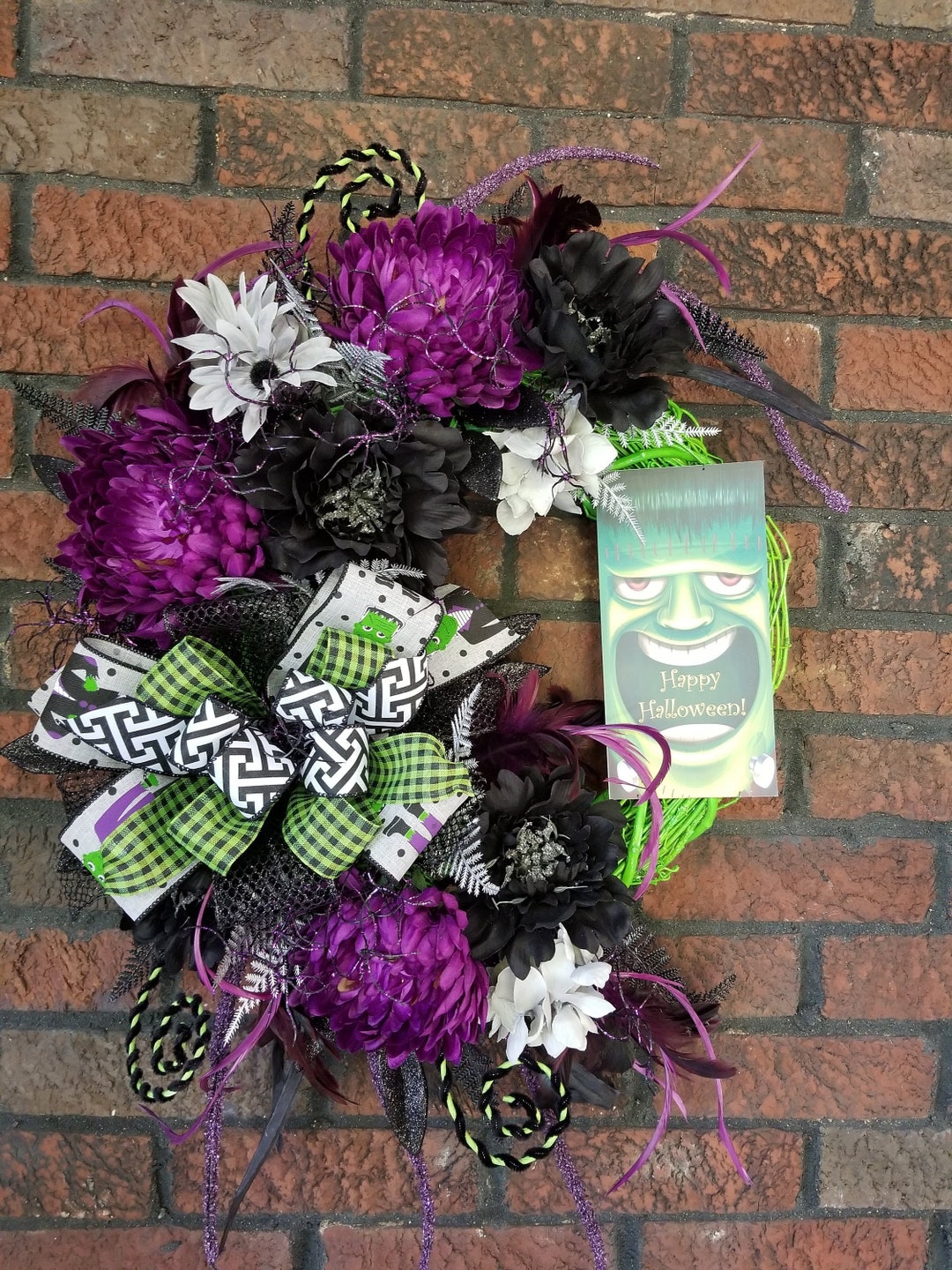 Frankenstein Wreath, Frankenstein Door Wreath, Frankenstein Door Hanger ...