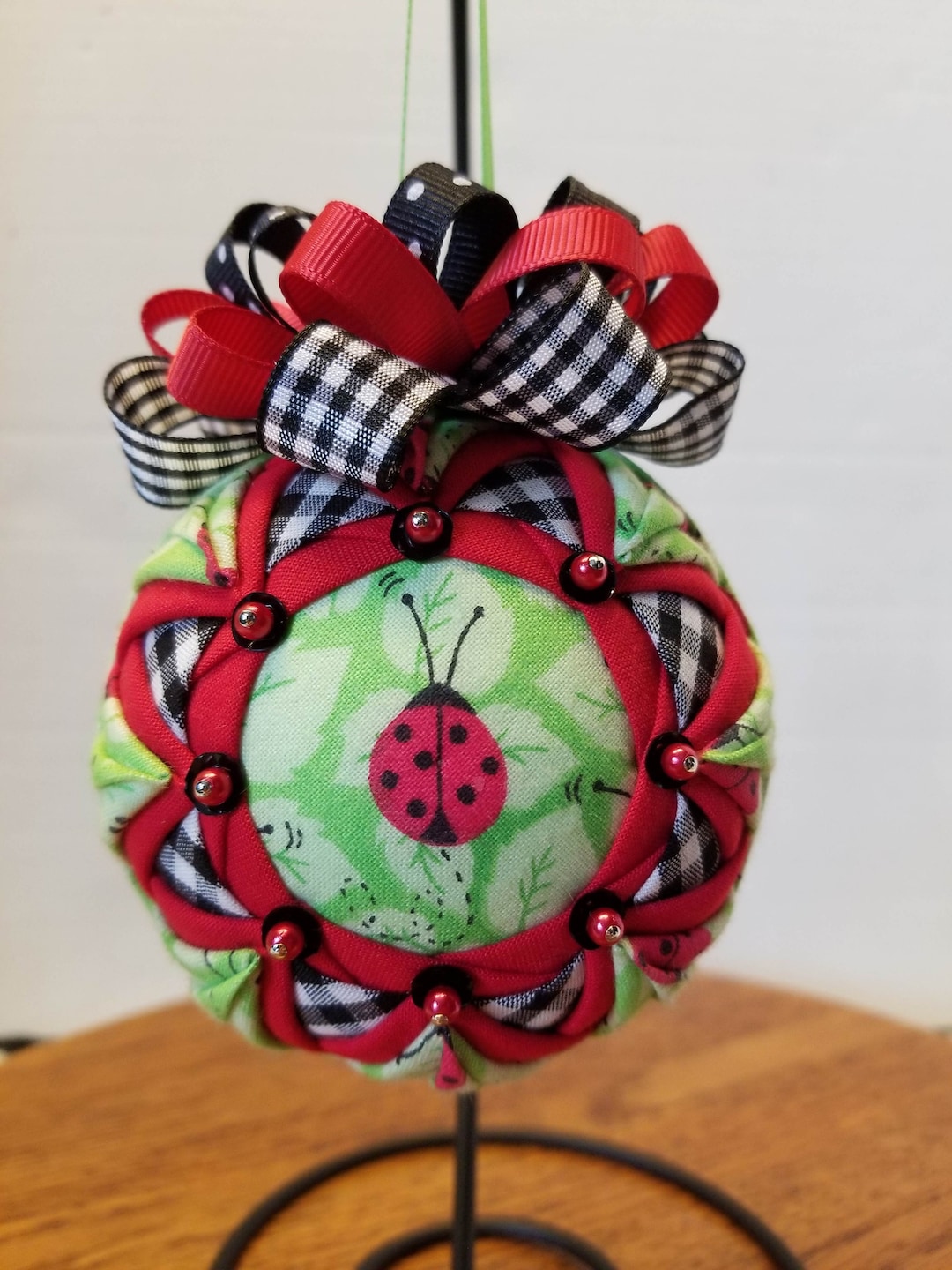 Handmade Quilted Ladybug Ornament: Spring Summer Decor - Etsy