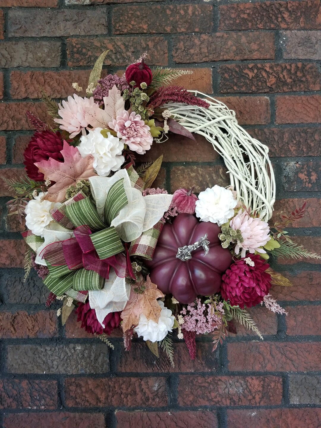 Victorian Fall Wreath, Victorian Wreath for Front Door, Fall Wreath for ...