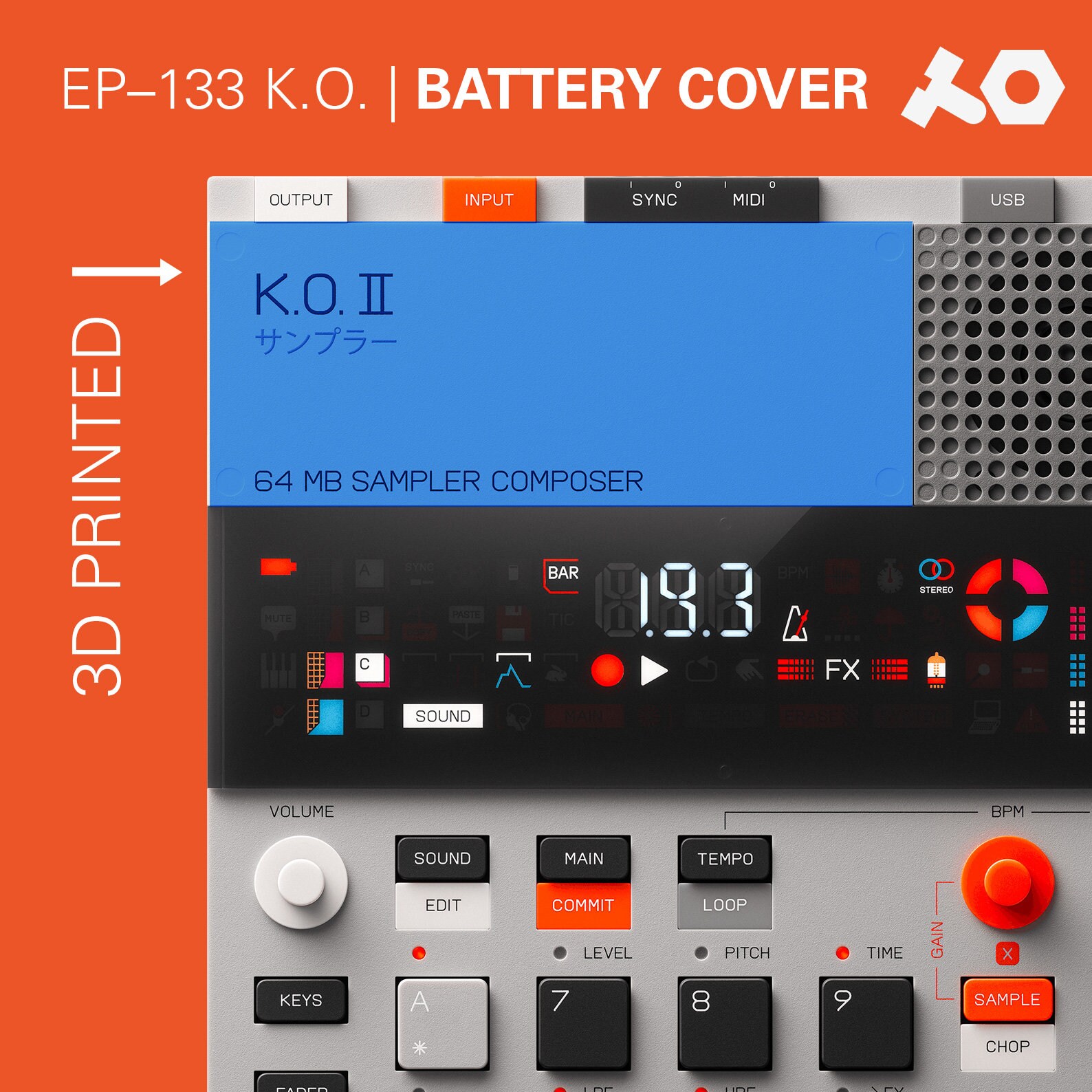 Customizable 3d-printable Battery Cover for Teenage Engineering EP133 K ...