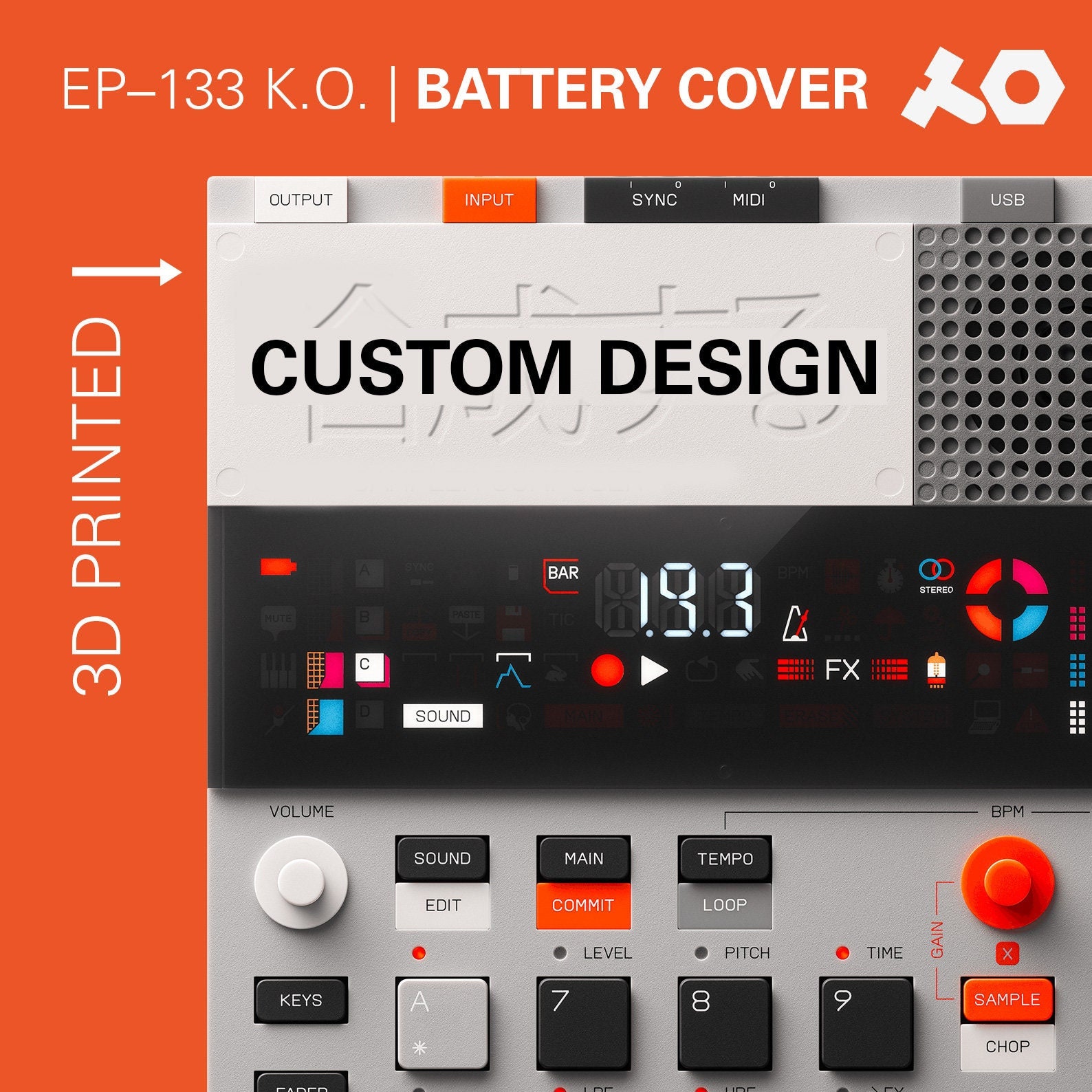 Customizable 3d-printable Battery Cover for Teenage Engineering EP133 K ...