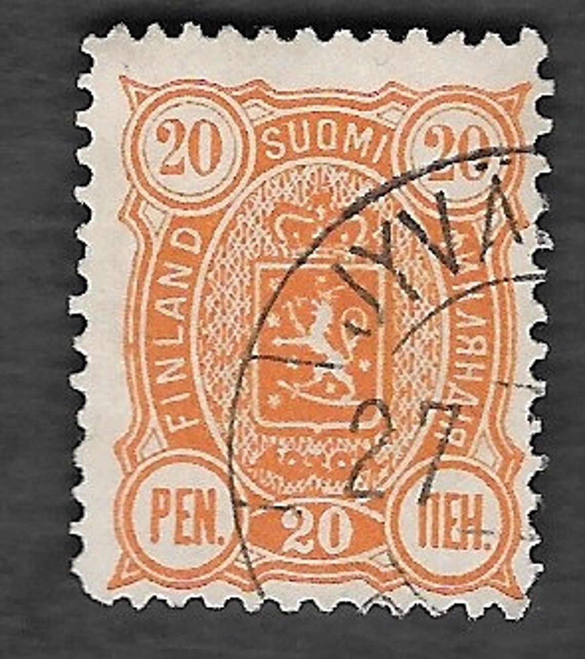 Finland: 1889-1892 20p Rare & Collectible Stamp Perforated 12 1/2 ...