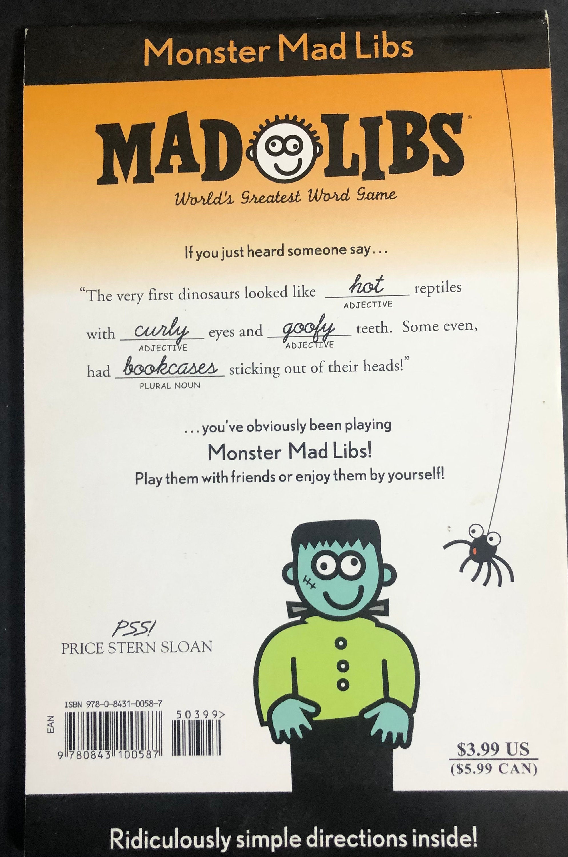 Monster Mad Libs: by Price, Roger, Stern, Leonard,condition Brand New ...