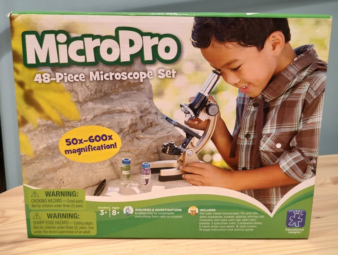 Micropro Microscope 48pc Set New NIB 50x-600x Magnification Educational ...