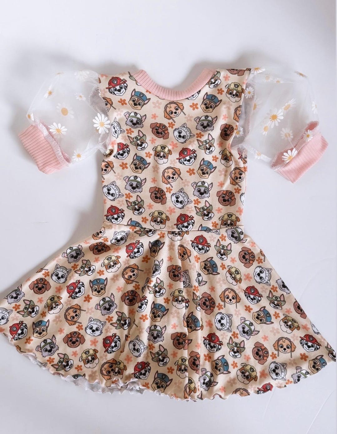 Pup Patrol Puff Sleeve Dress, for Birthday, Pups, Dogs, Heroes, Dress ...