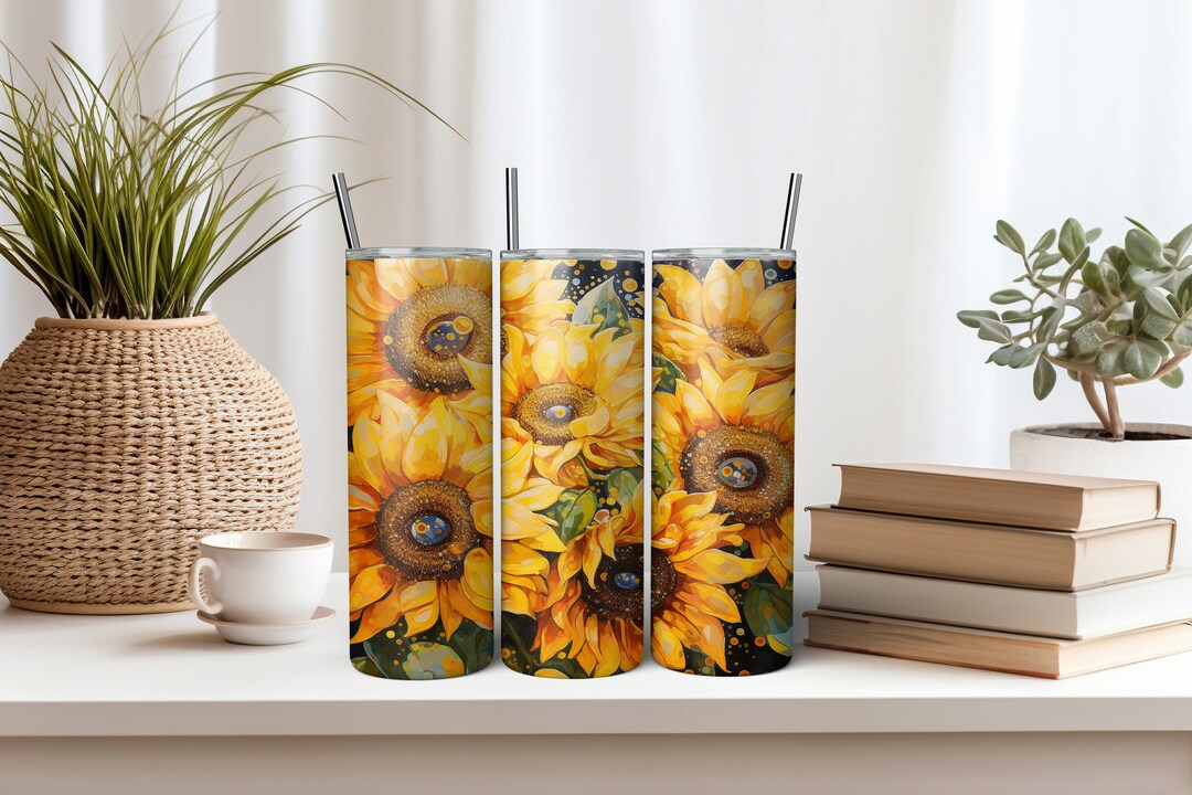 Sparkling Sunflowers Tumbler Designs Sunflower 20oz Skinny - Etsy