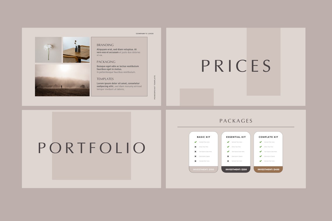 Minimal Classic Powerpoint Template, Company Brand Presentation ...