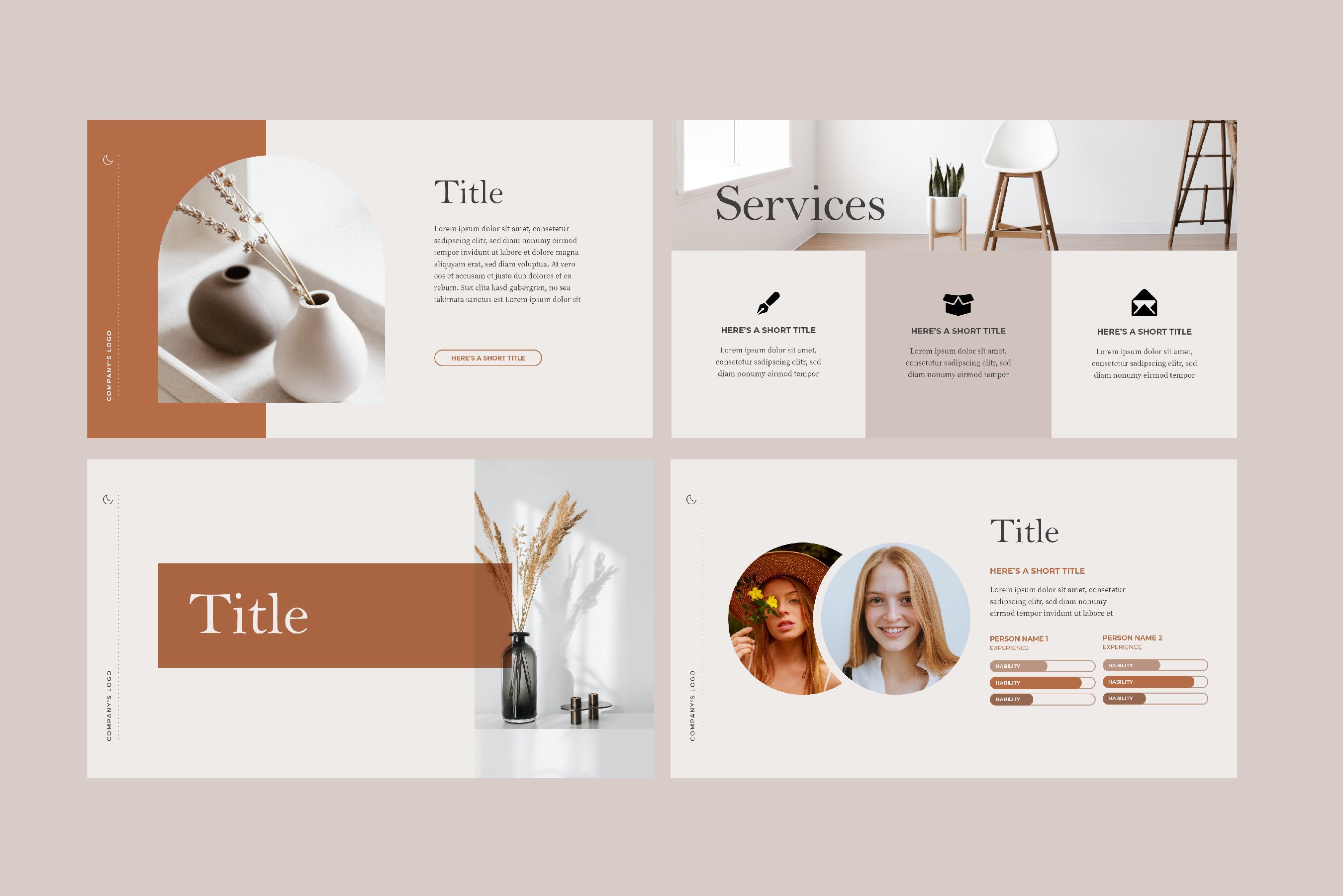 Classy Minimal Powerpoint Template, Company Brand Presentation Template ...