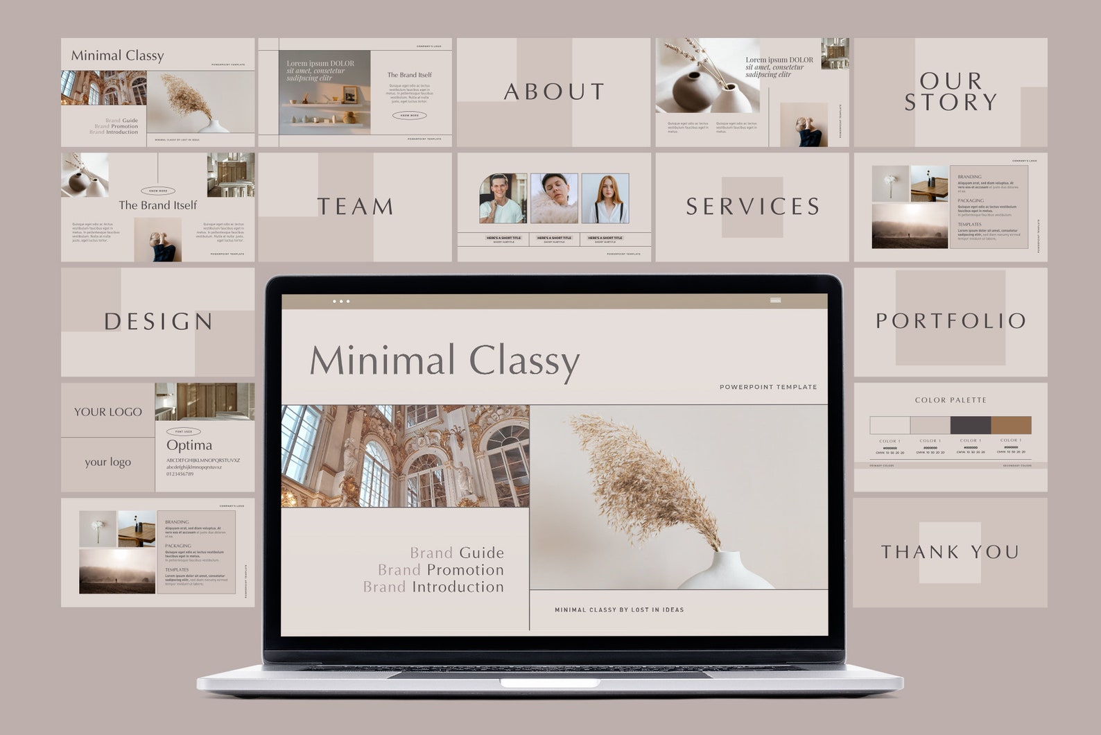 Minimal Classic Powerpoint Template, Company Brand Presentation ...