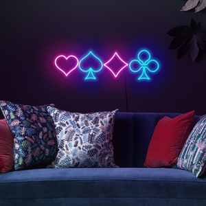 Poker Neon Sign, Playing Cards Neon Sign, Card Neon Sign, Poker Room ...