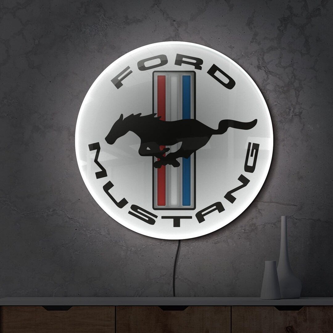 Ford Mustang Neon Sign, Ford Logo Led Sign, Automotive Logo Light Sign ...