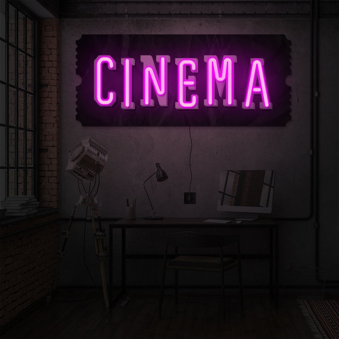 Cinema Theatre Neon Sign, Cinema Led Sign, Retro Movie Theater Light up ...