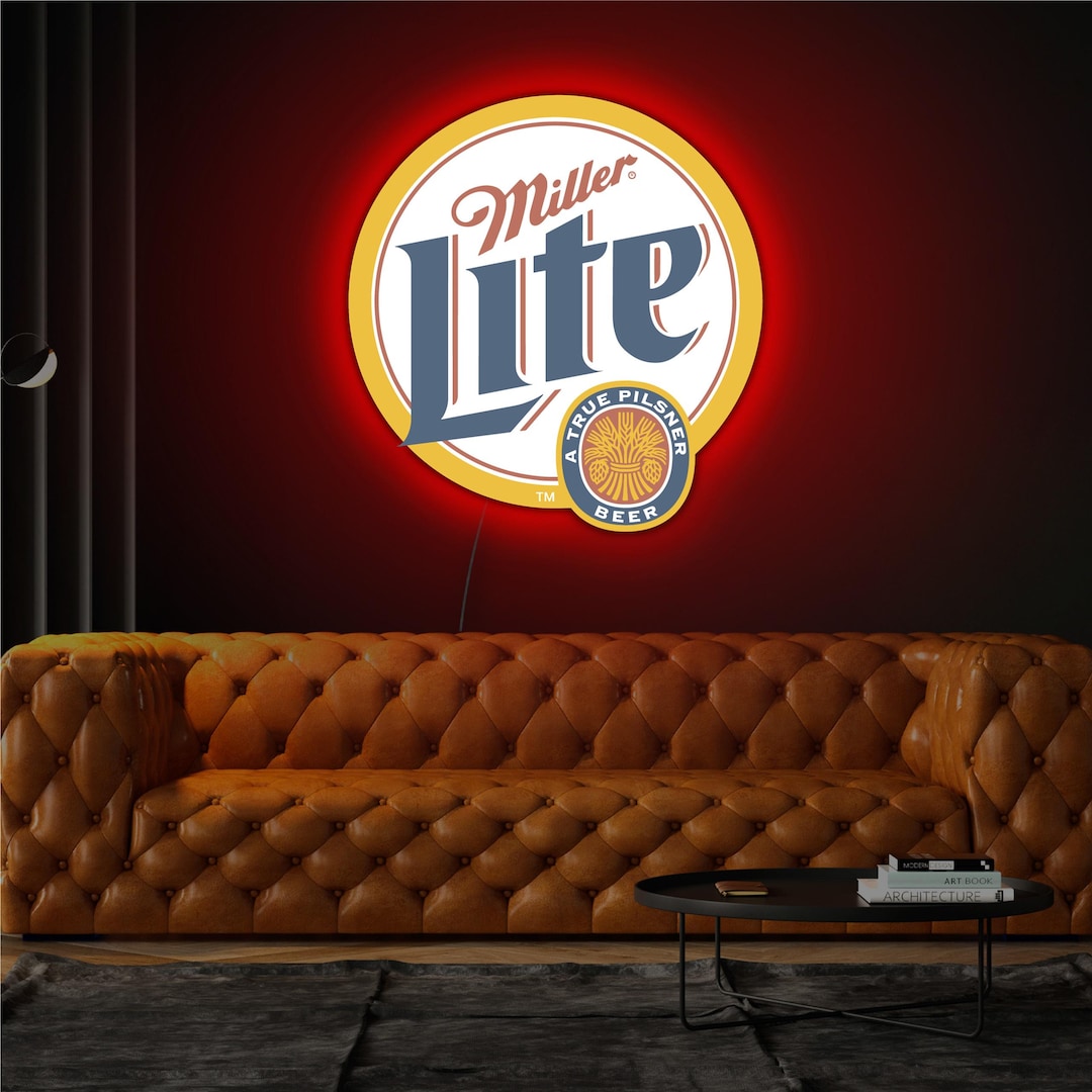 Miller Lite Neon Sign, Miller Lite Logo Light Sign, Beer Neon Sign ...