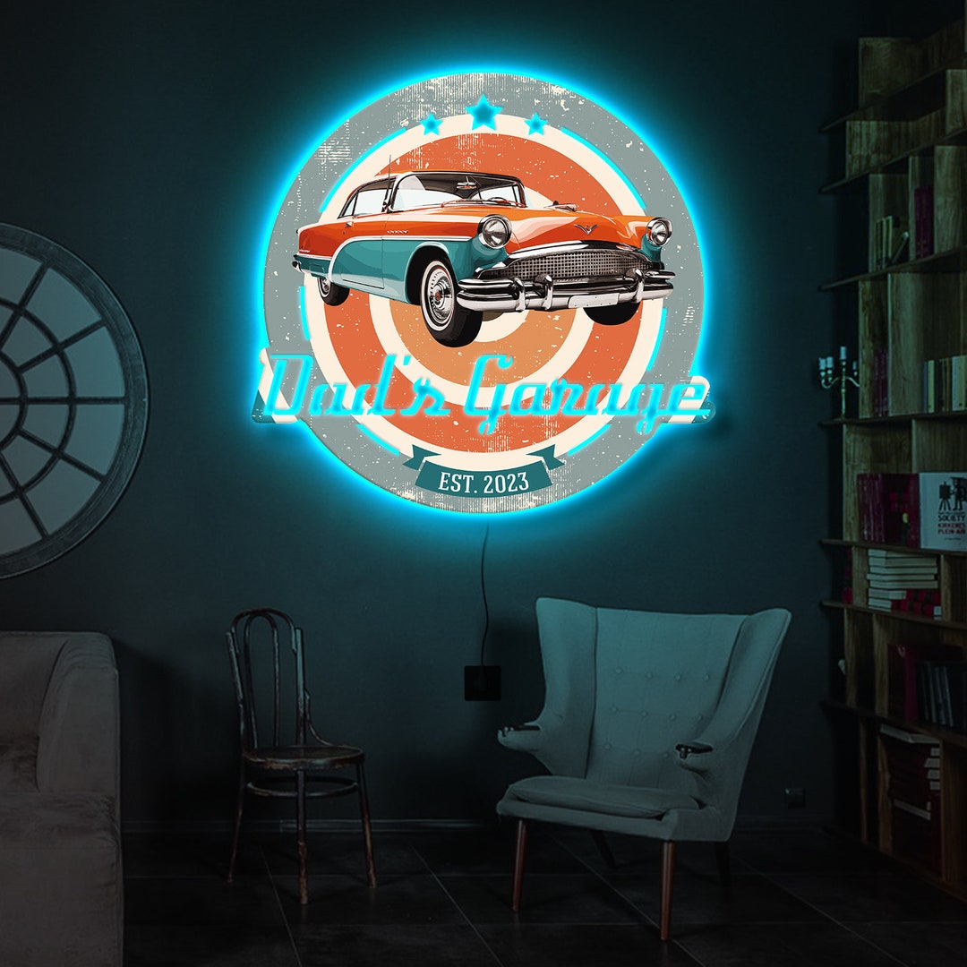 Custom Garage Neon Sign, Car Led Sign, Man Cave Led Sign, Car Light ...