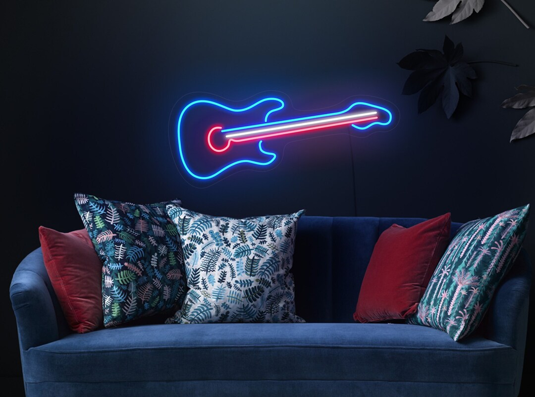 Guitar Neon Sign, Guitar Led Sign, Guitar Light Sign, Electric Guitar ...