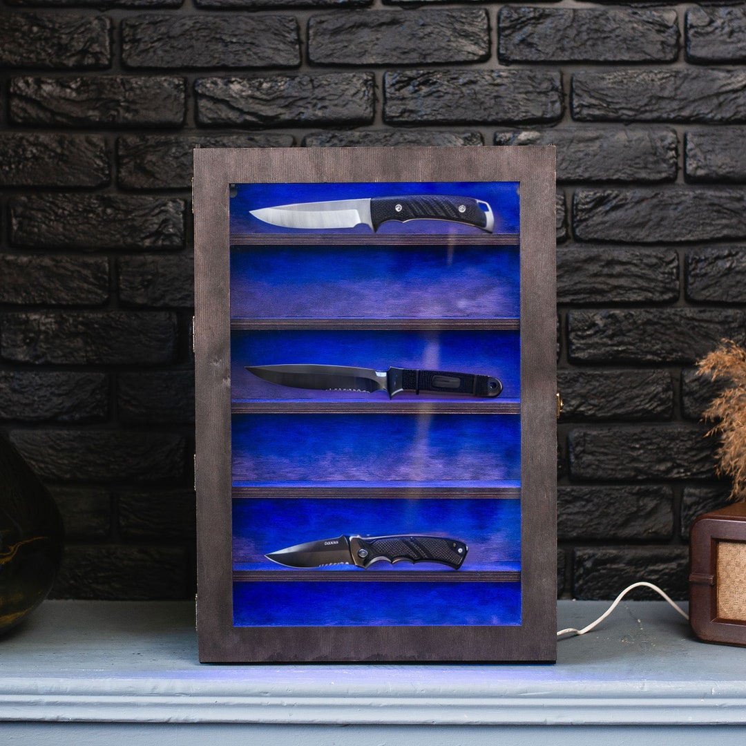 Knive Display Case With Led, Pocket Knive Display Lighted, Led Display ...