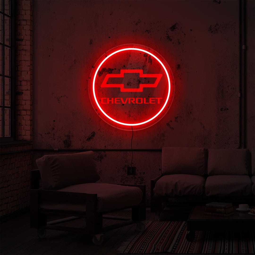 Chevrolet Neon Sign, Chevrolet Led Sign, Chevrolet Logo Light Sign, Car ...