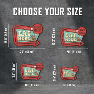 Eat Here Neon Sign, Bar Led Sign, Food Neon Sign, Kitchen Neon Sign ...