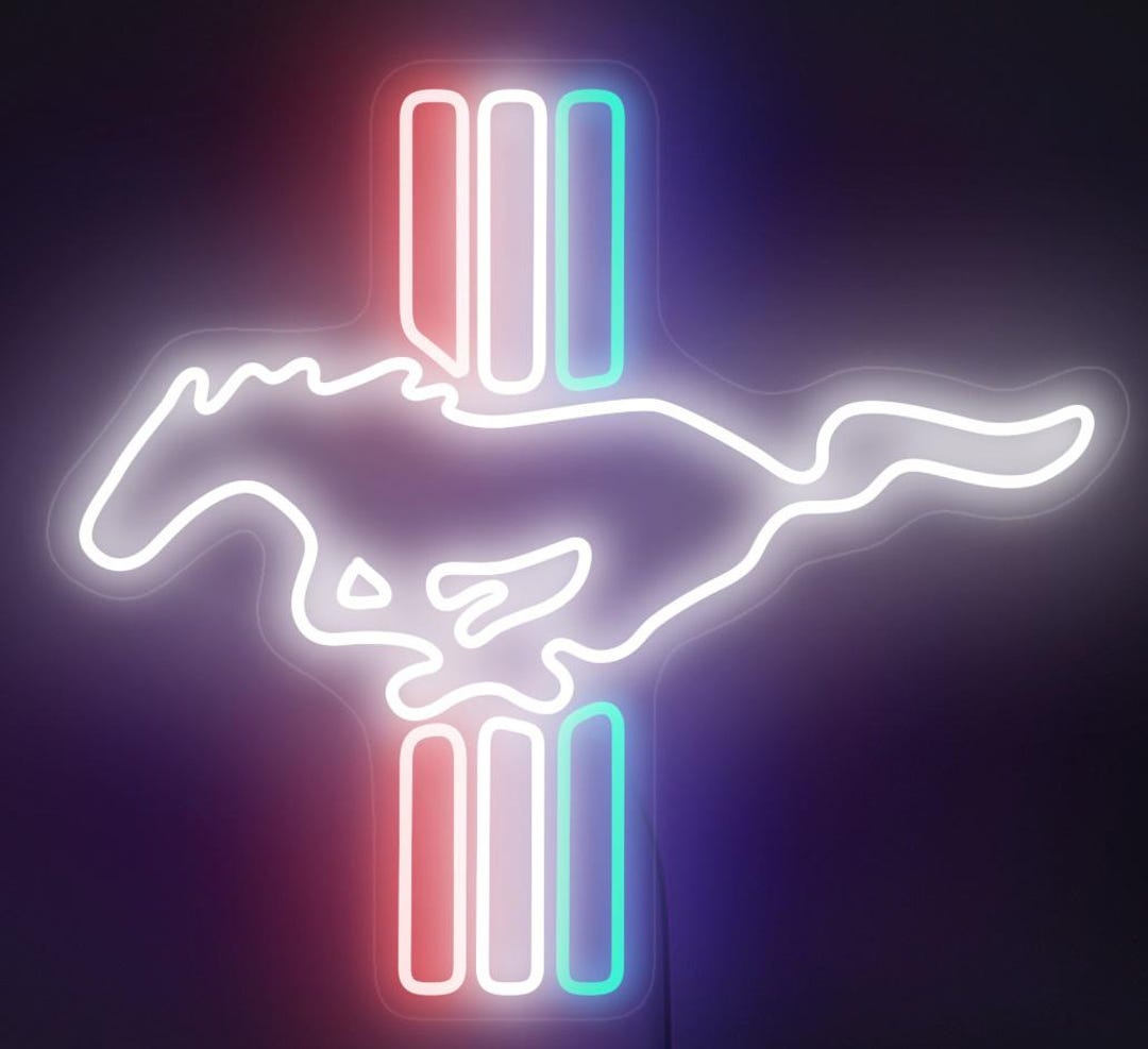 Mustang Neon Sign, Ford Neon Sign, Ford Mustang Led Sign, Car Neon Sign ...