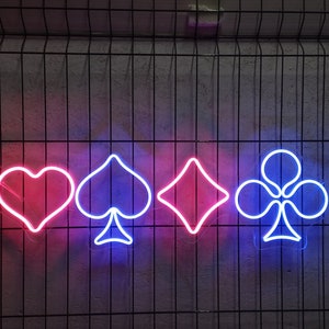 Poker Neon Sign, Playing Cards Neon Sign, Card Neon Sign, Poker Room ...