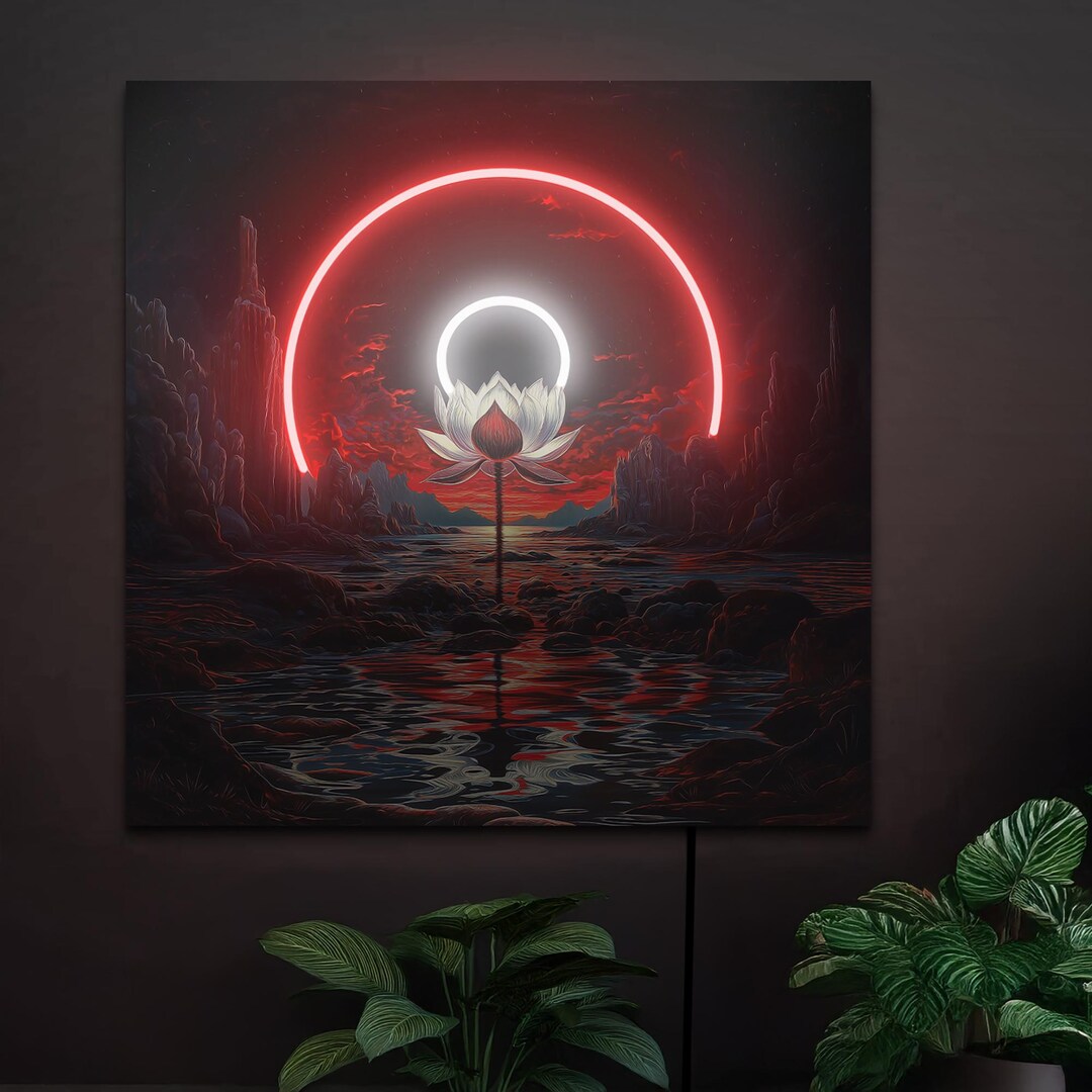 Lotus Neon Sign, Lotus Led Sign, Japanese Neon Sign, Neon Artwork, Pop ...