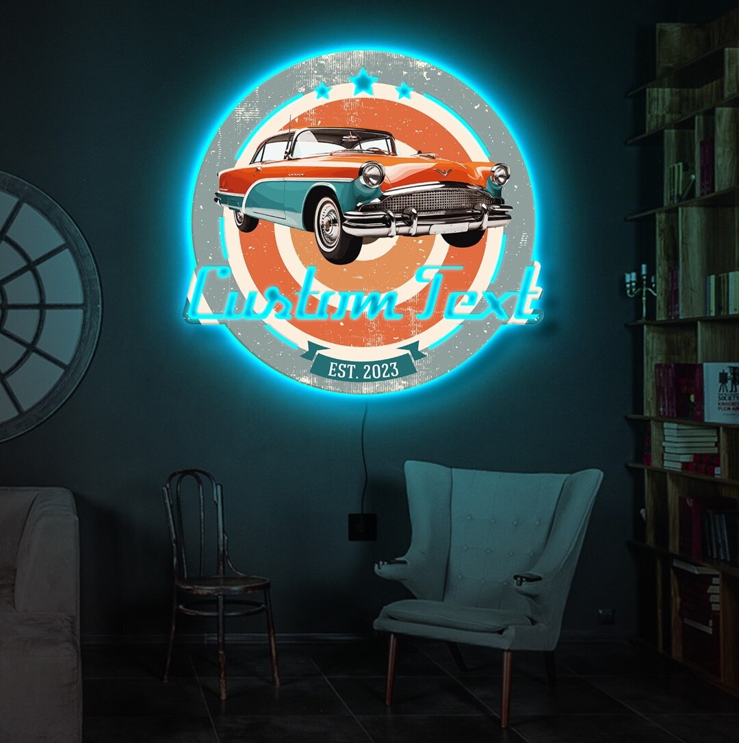 Custom Garage Neon Sign, Car Led Sign, Man Cave Led Sign, Car Light ...