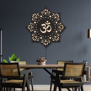 Om Mandala Neon Sign, Om Light Sign, Mandala Led Sign, Sacred Geometry ...