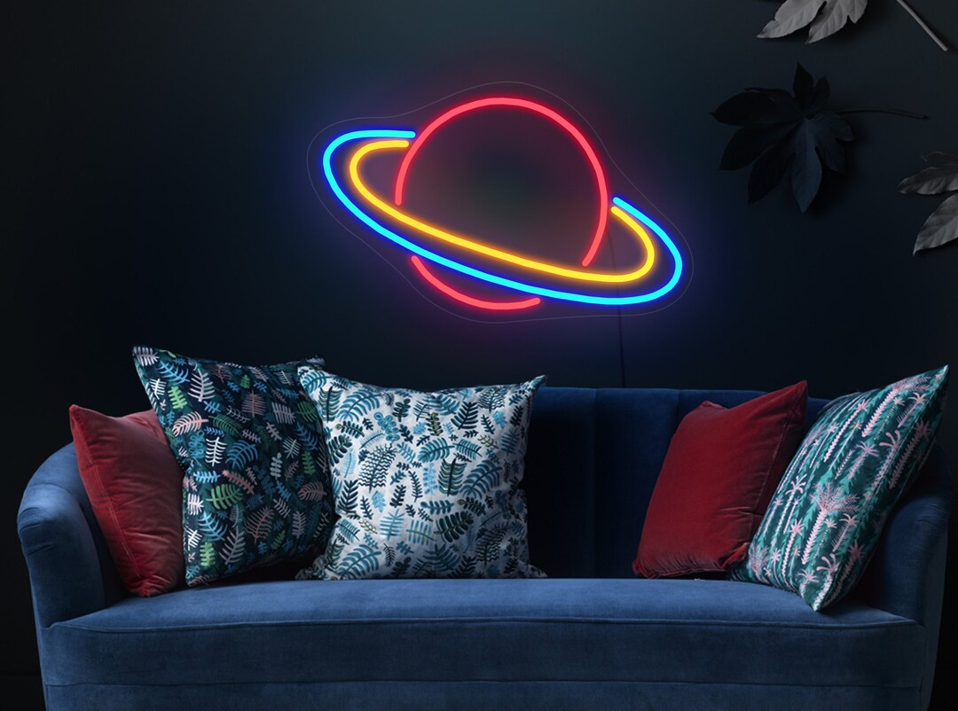 Planet Neon Sign, Saturn Neon Sign,planet Neon Light,galaxy Neon Sign ...