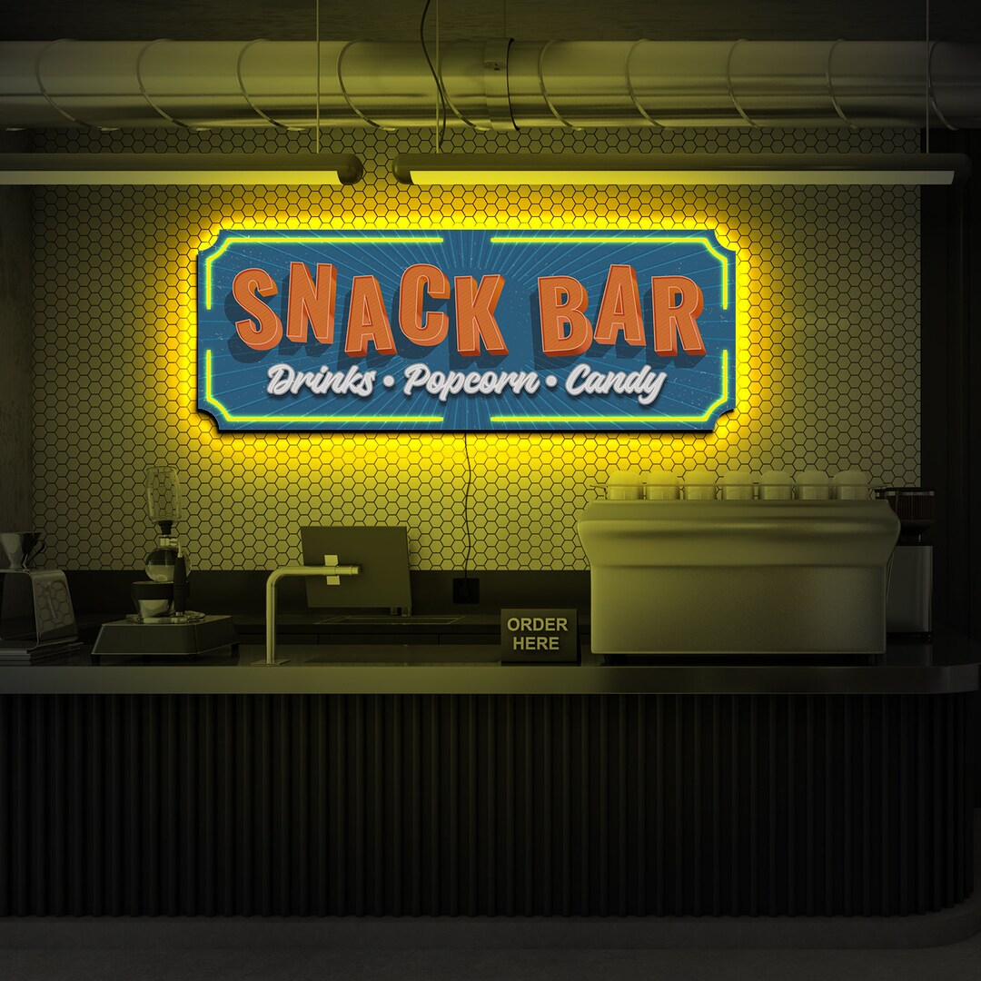 Snack Bar Neon Sign, Cinema Led Sign,home Cinema Light up Sign, Movie ...