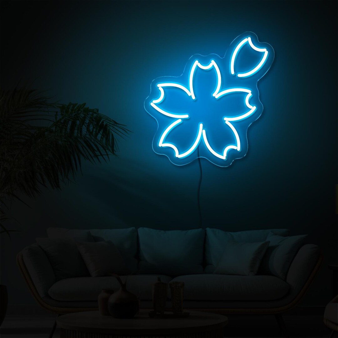 Sakura Neon Sign, Anime Neon Lights, Neon Flower Sign, Neon Anime Signs ...