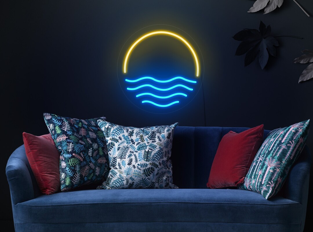 Sunset Neon Sign, Sun Neon Sign, Sunset Led Sign, Sun and Wave Neon ...