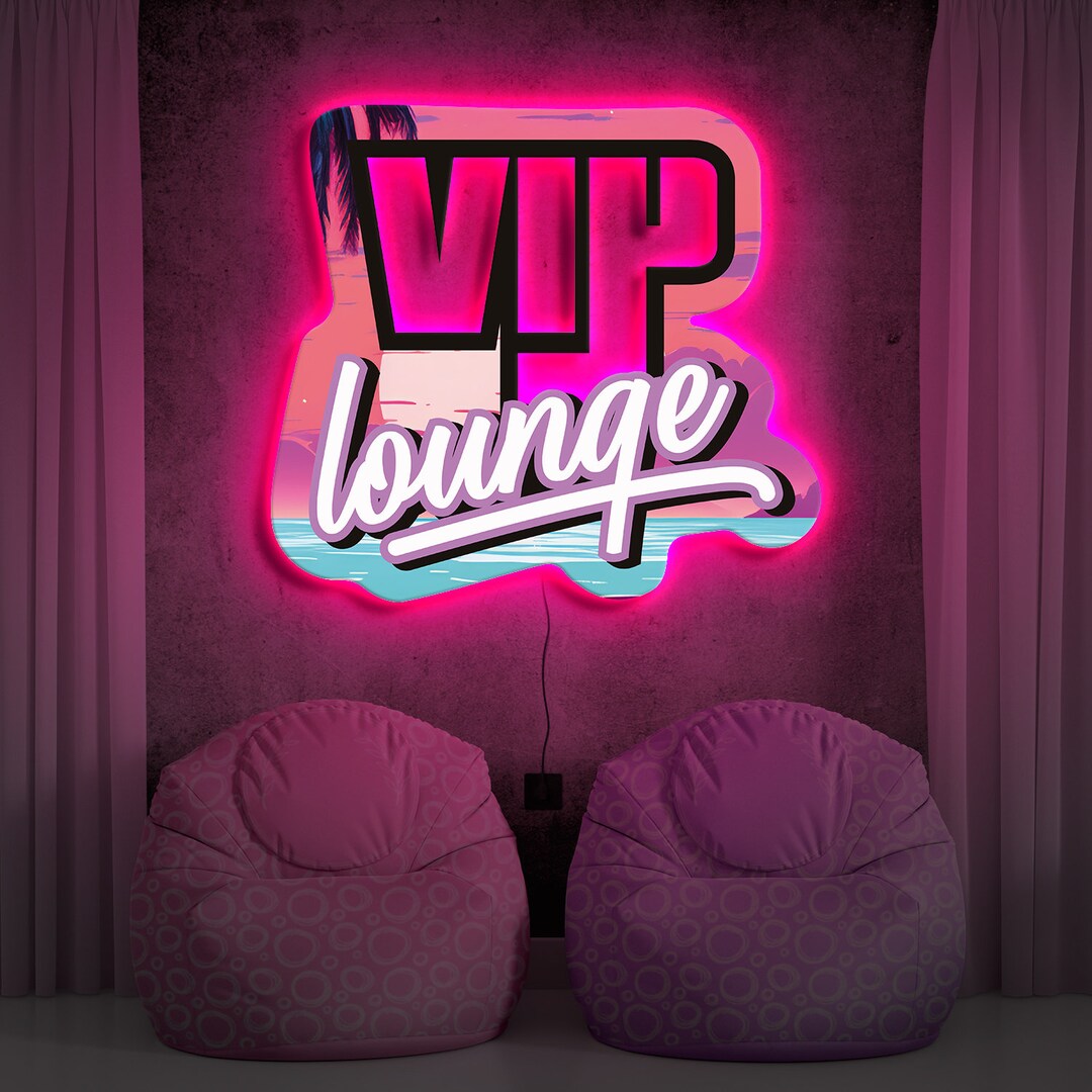 GTA VIP Lounge Neon Sign, Neon Bar Sign, Cocktail Lounge Sign, Club ...