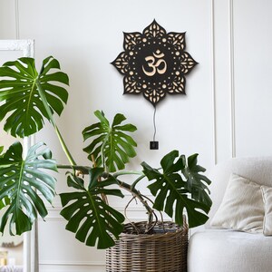 Om Mandala Neon Sign, Om Light Sign, Mandala Led Sign, Sacred Geometry ...