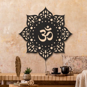 Om Mandala Neon Sign, Om Light Sign, Mandala Led Sign, Sacred Geometry ...