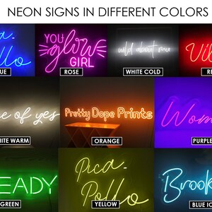 Neon Sign Custom Nameneon Light Sign for Wallcustom Neon - Etsy