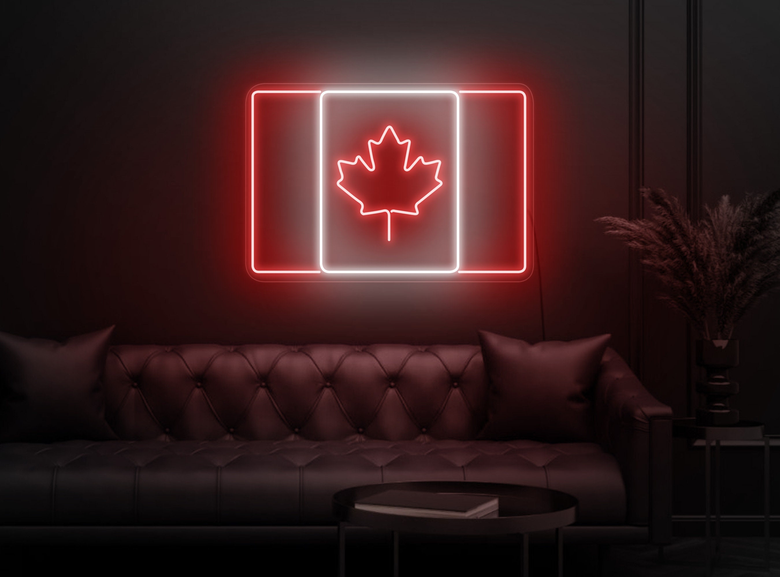 Canada Flag Neon Sign Canadian Flag Neon Sign Canadian Flag - Etsy