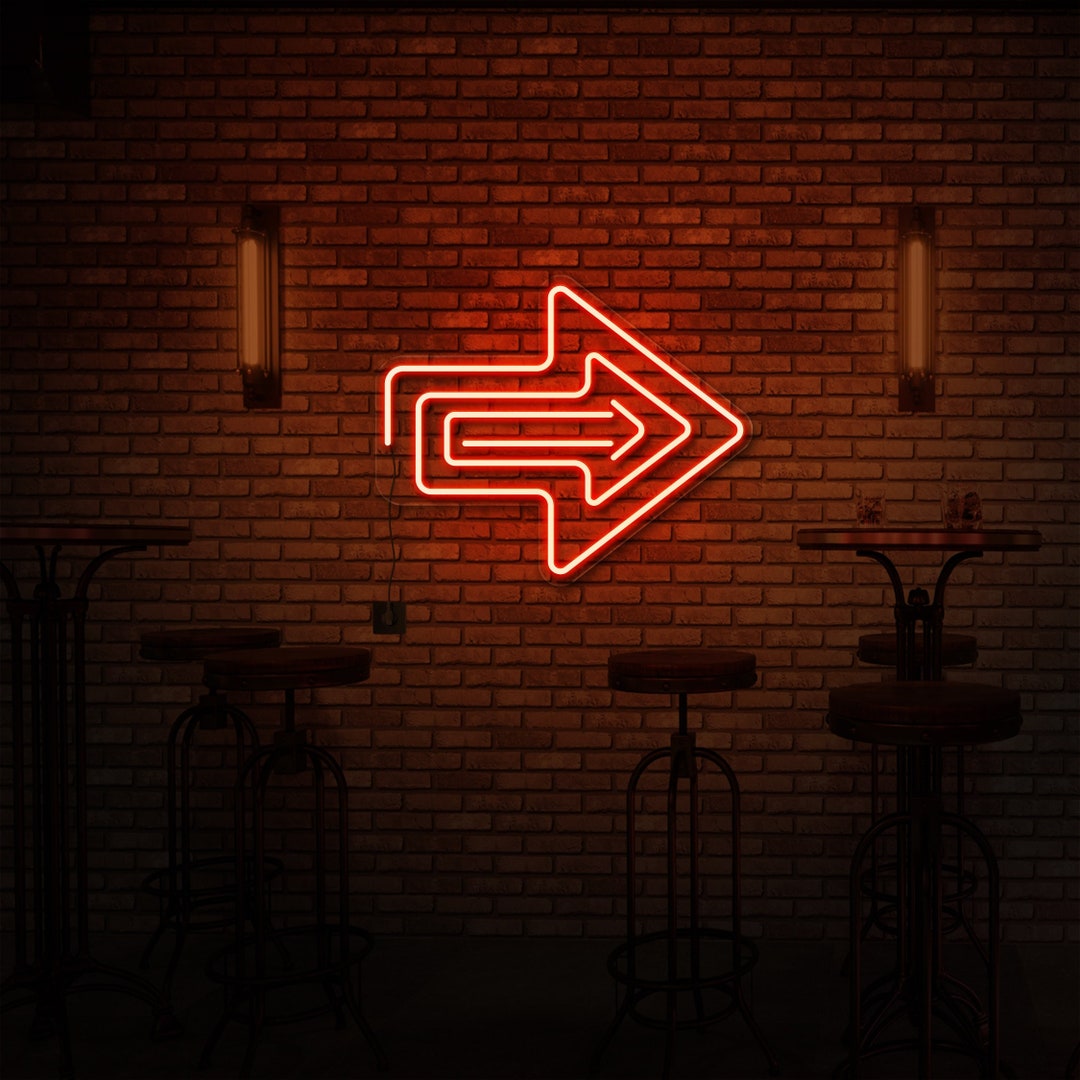 Arrow Neon Sign, Arrow Led Sign, Arrow Light Sign, Navigation Sign ...