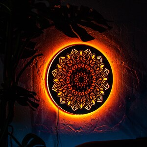 Mandala Led Sign, Mandala Led Wall Art, Sacred Geometry Lamp, Mandala ...