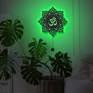 Om Mandala Neon Sign, Om Light Sign, Mandala Led Sign, Sacred Geometry ...