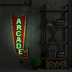 Vintage Arcade Neon Sign, Arcade Light Sign, Retro Arcade Led Decor ...
