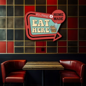 Eat Here Neon Sign, Bar Led Sign, Food Neon Sign, Kitchen Neon Sign ...