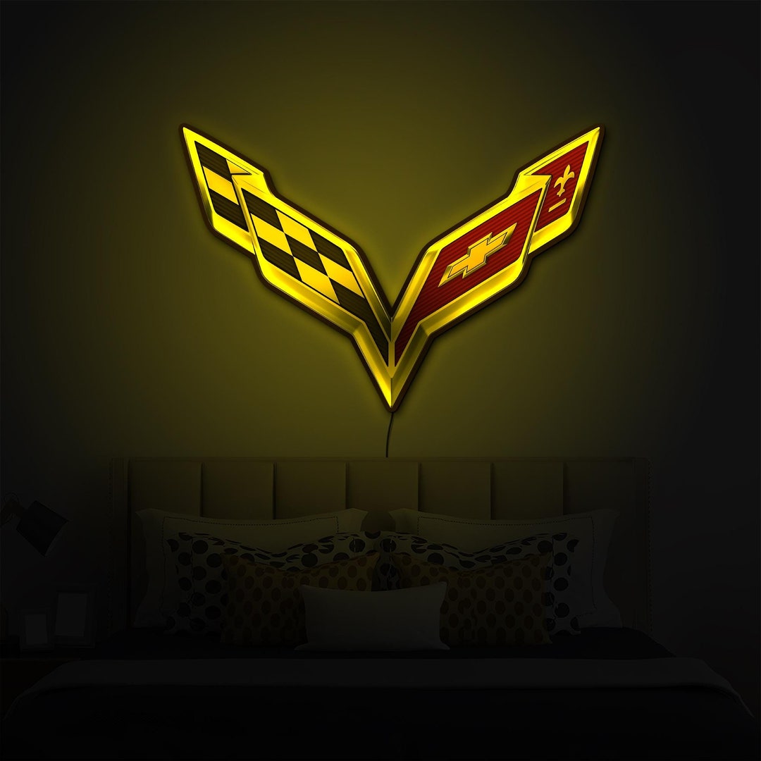Corvette C7 Neon Sign, Corvette Garage Sign, Corvette Wall Art ...