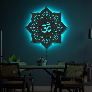 Om Mandala Neon Sign, Om Light Sign, Mandala Led Sign, Sacred Geometry ...